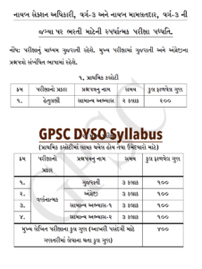 GPSC DYSO Syllabus 2024 Download Exam Pattern PDF